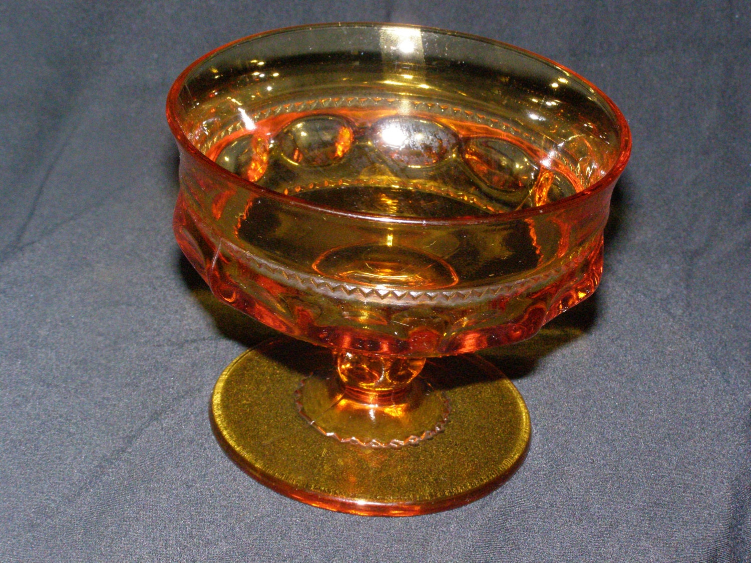 Vintage Anchor Hocking Sherbet in Amber Glass on Pedestal - Etsy