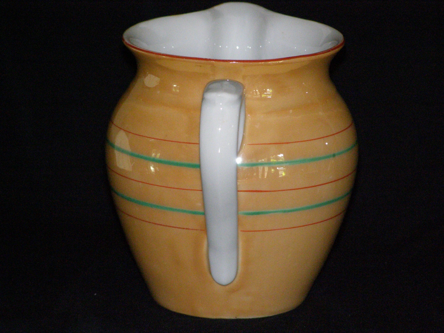 Vintage Lustreware Pitcher Handpainted Stripes Gold Lustre in 1L Size ...