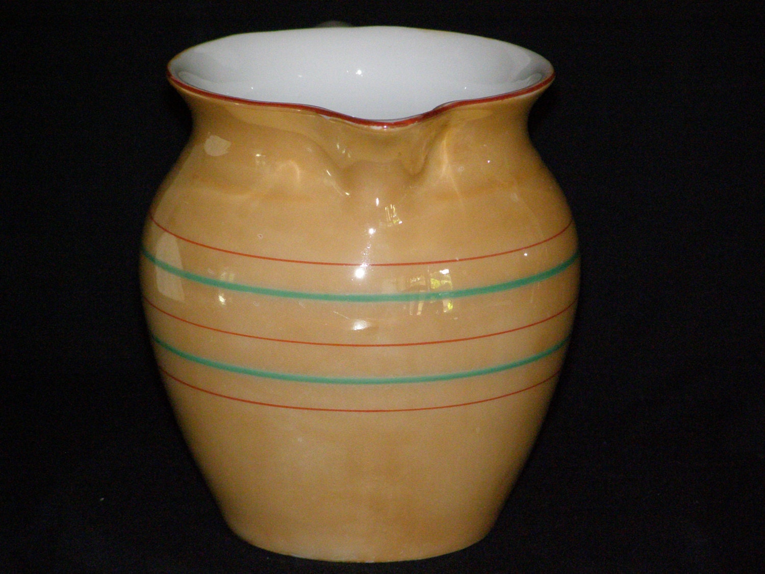 Vintage Lustreware Pitcher Handpainted Stripes Gold Lustre in 1L Size ...