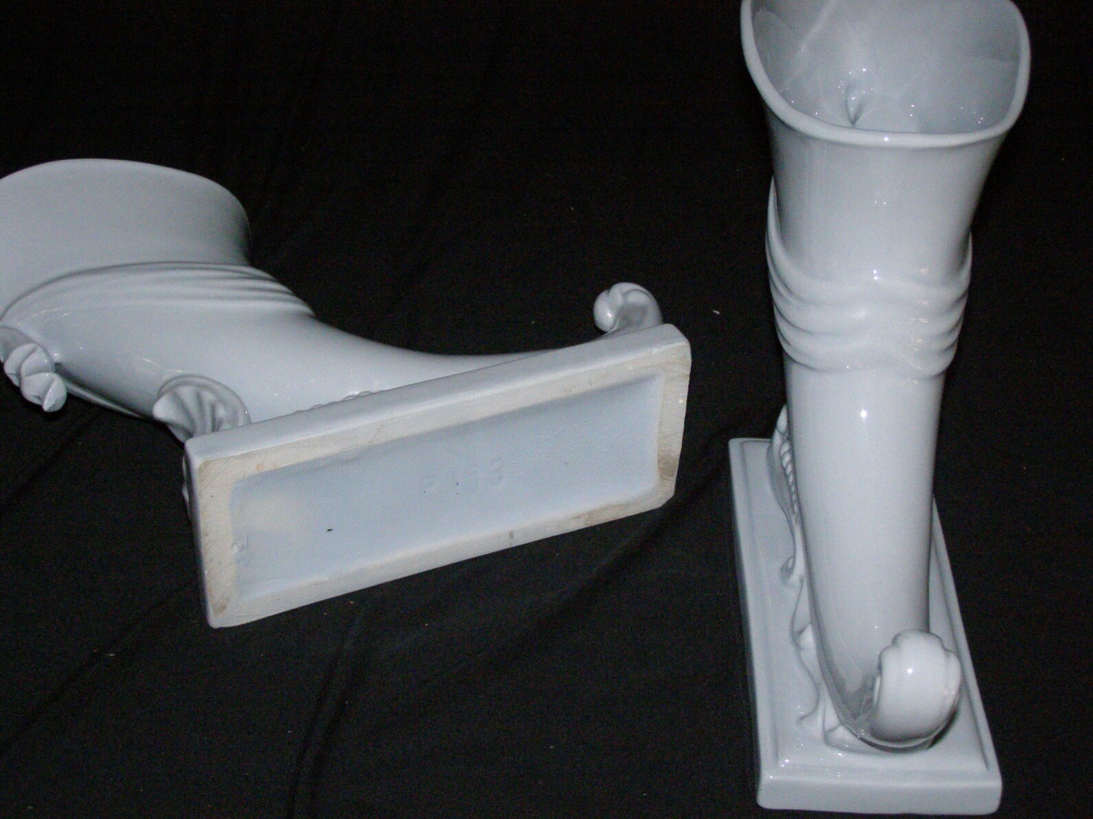 Vintage Pair of Mid Century Princeton China Cornucopia Vases TRENTON ...