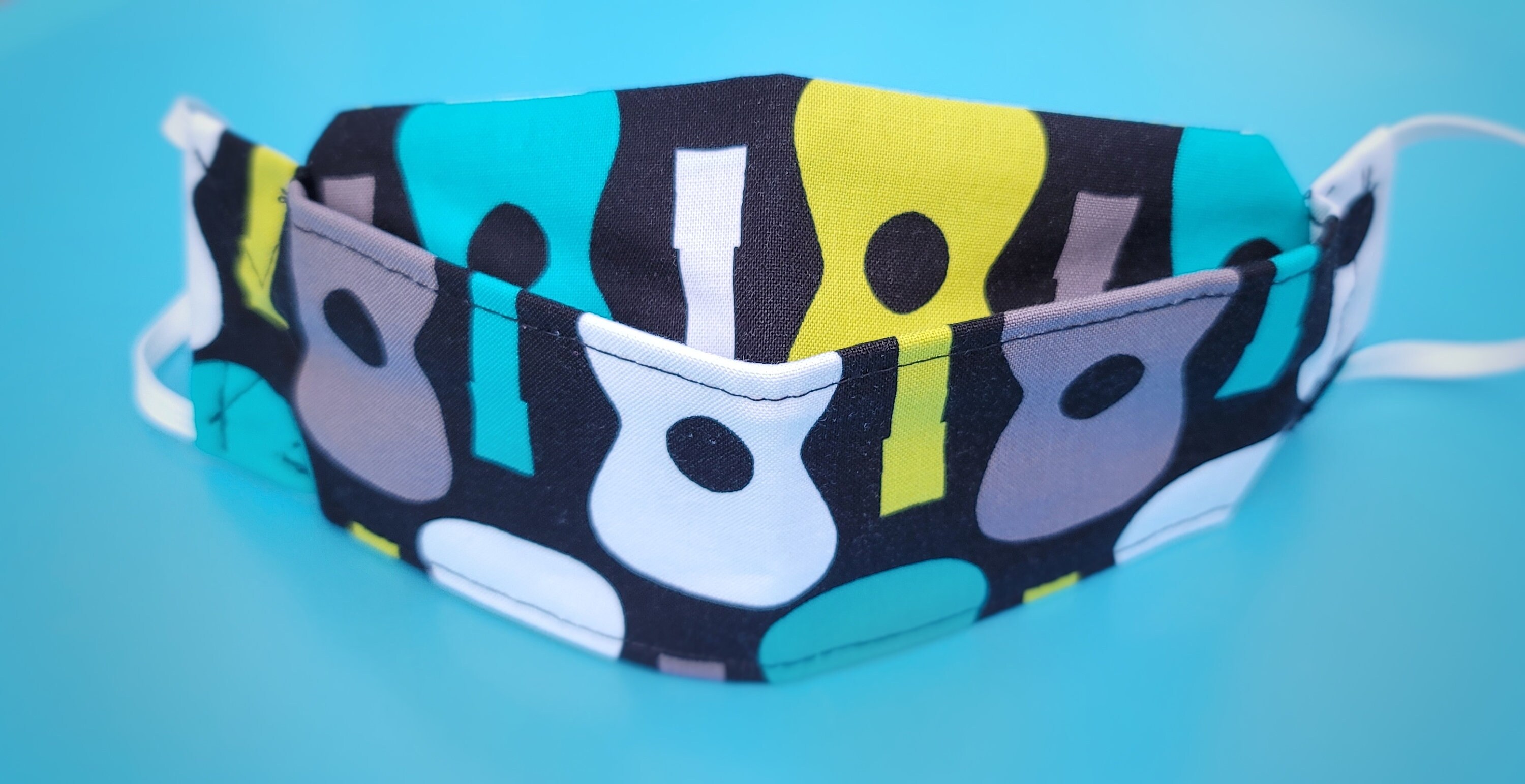 Music Teacher Student Fitted Face Mask Orchestra Band Chorus Notes ...