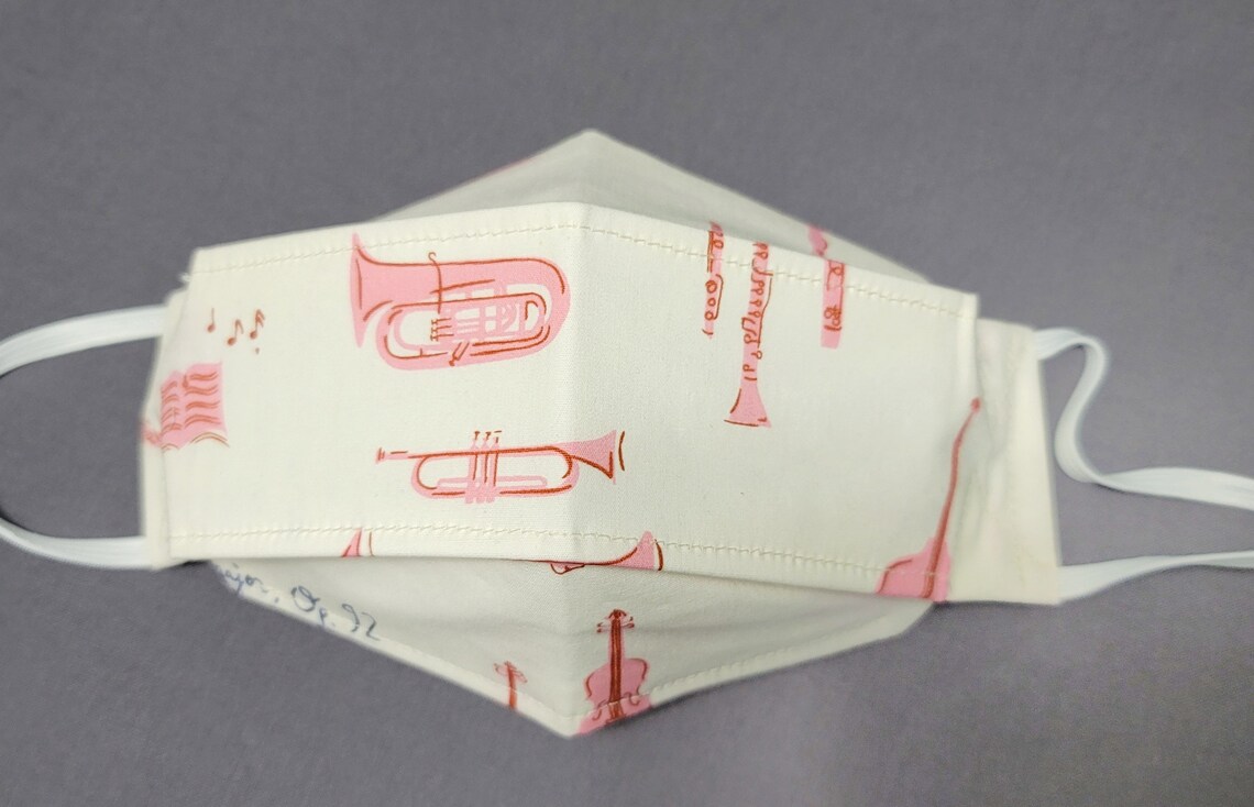 Music Teacher Student Fitted Face Mask Orchestra Band Chorus | Etsy