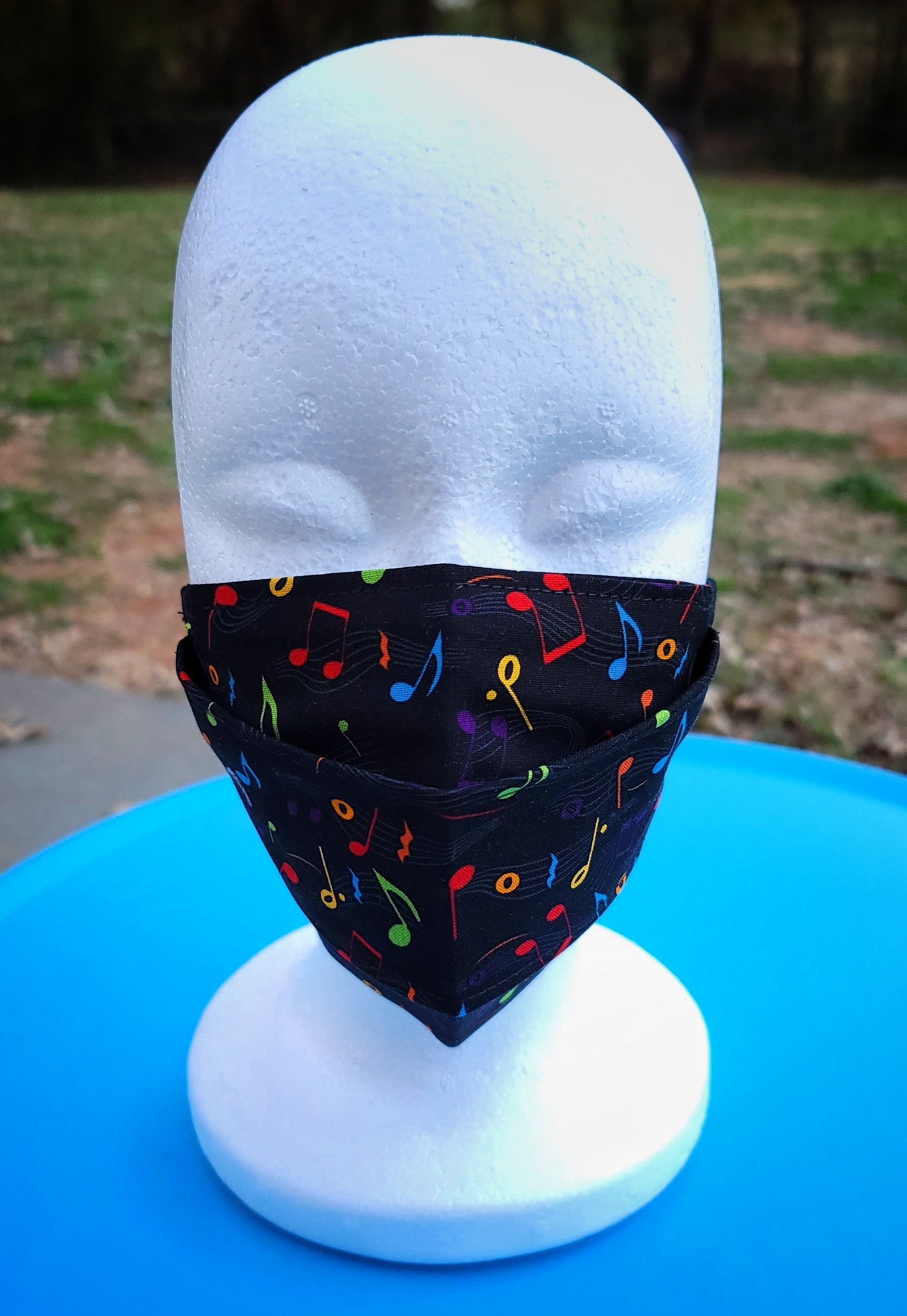 Music Teacher Student Fitted Face Mask Orchestra Band Chorus Notes ...