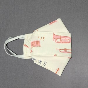 Music Teacher Student Fitted Face Mask Orchestra Band Chorus Notes ...