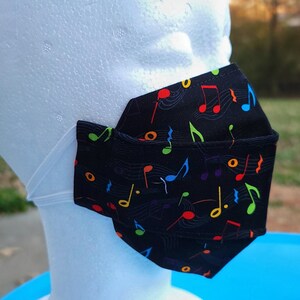 Music Teacher Student Fitted Face Mask Orchestra Band Chorus Notes ...