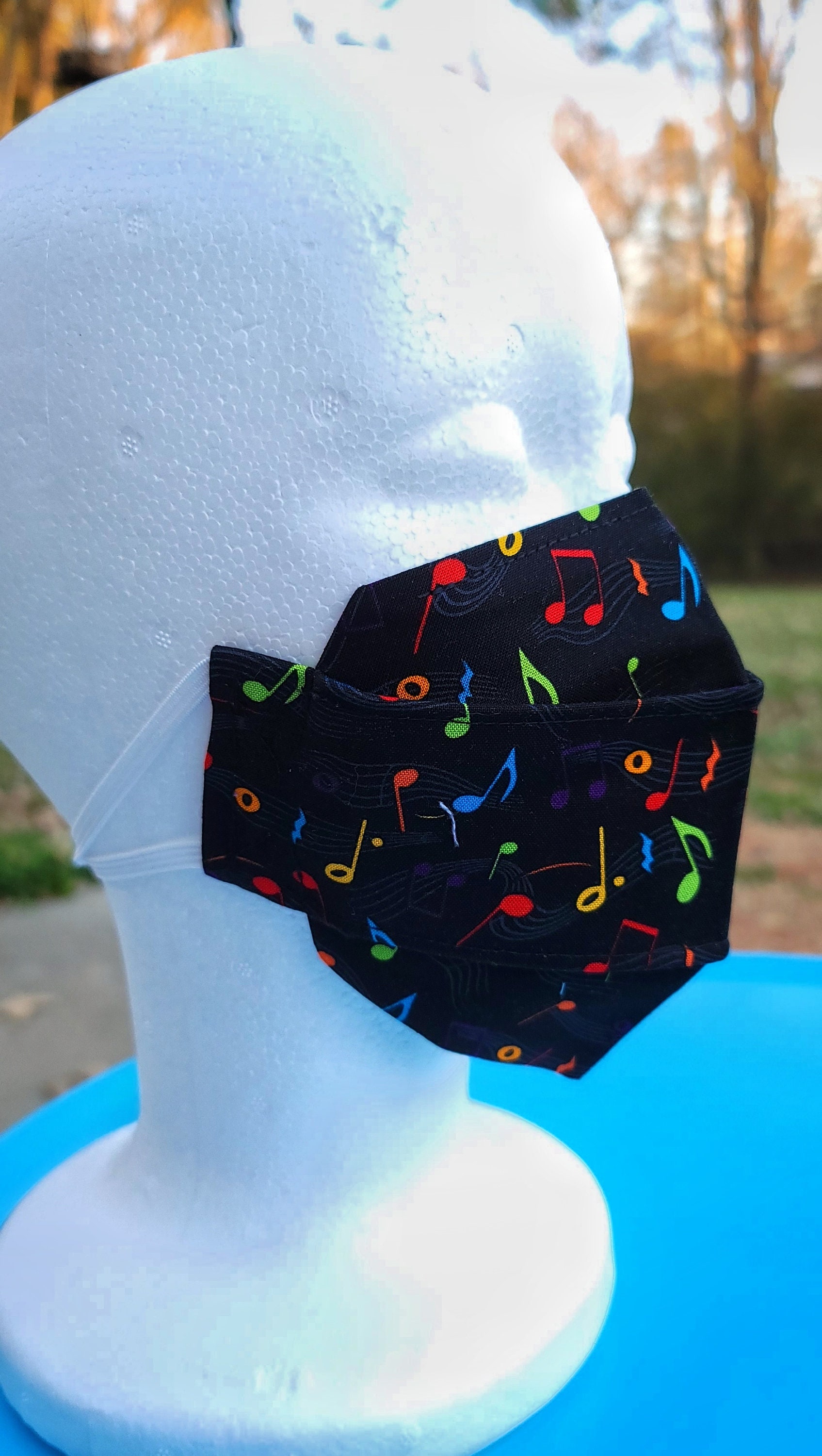 Music Teacher Student Fitted Face Mask Orchestra Band Chorus Notes ...