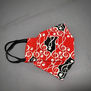 Music Teacher Student Fitted Face Mask Orchestra Band Chorus Notes ...