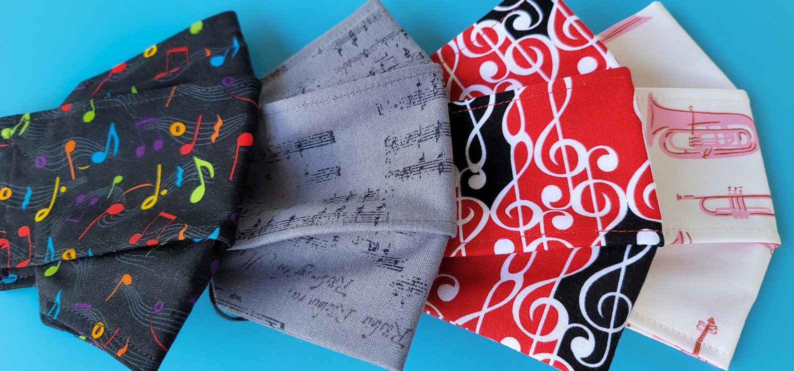 Music Teacher Student Fitted Face Mask Orchestra Band Chorus Notes ...