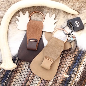 Moose Key Accessory | Leather Key Ring | Moose | Rearview Mirror Charm ...