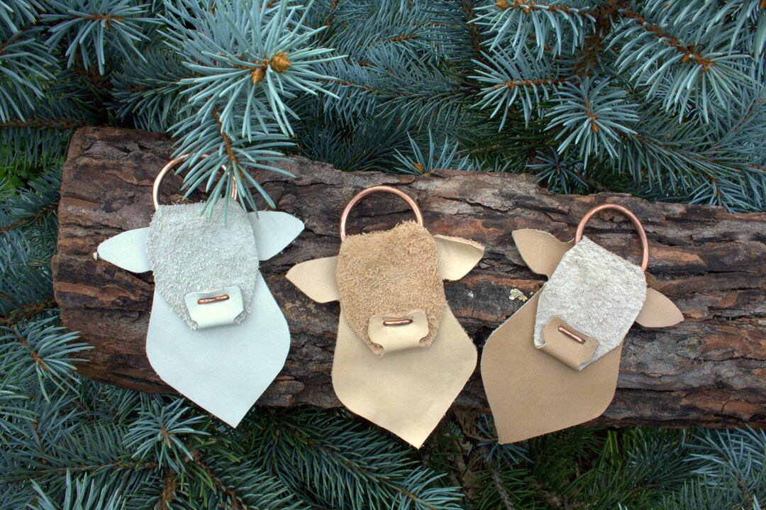 Leather Key Accessory | Leather Key Ring | Cute Cow | Rearview Mirror ...