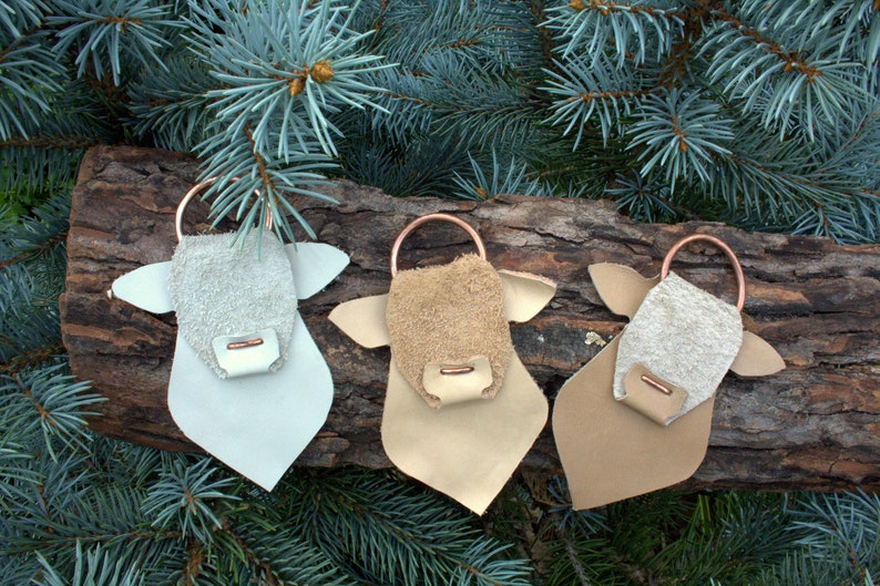 Cow Keyring Accessory Leather Key Ring Cute Cow Rearview - Etsy