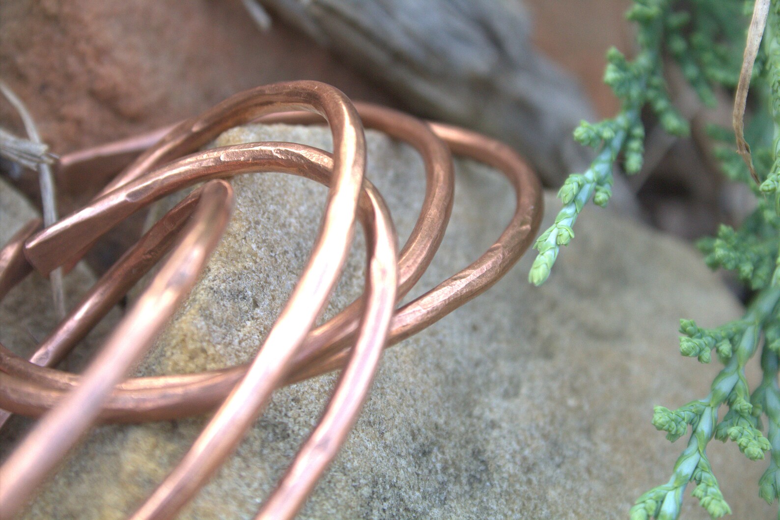 Hammered Copper Bangle Bracelet Pure Copper Bracelet Solid | Etsy