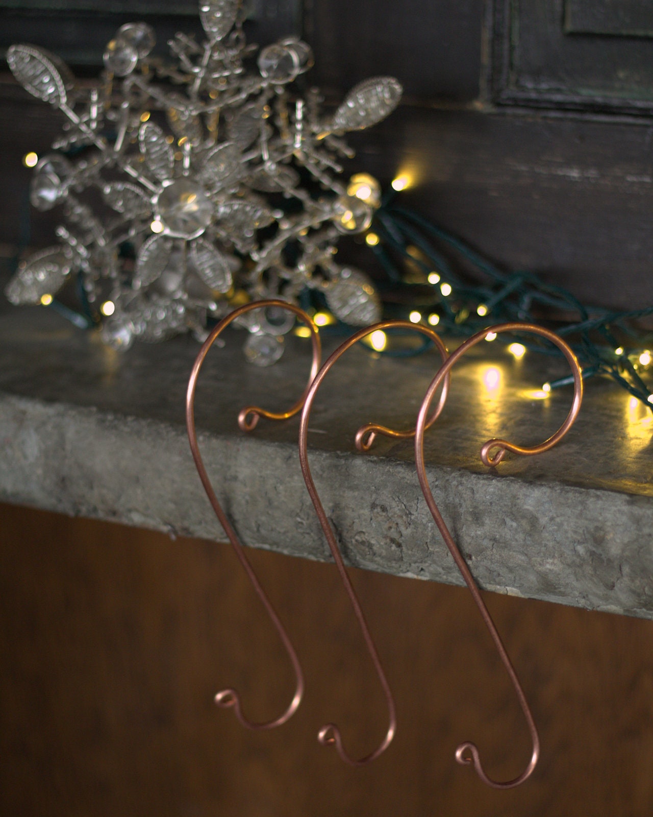 Copper Mantel Hooks Stocking Hooks Copper Decor Hooks | Etsy