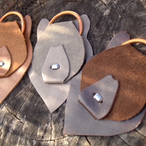 Bear Leather Keychain - Cute Charm for Backpack or Car Mirror - Etsy