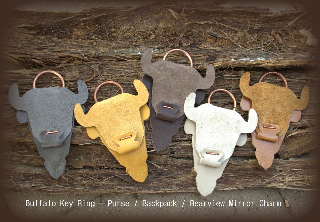 Buffalo Key Accessory | Leather Key Ring | Bison | Rearview Mirror ...