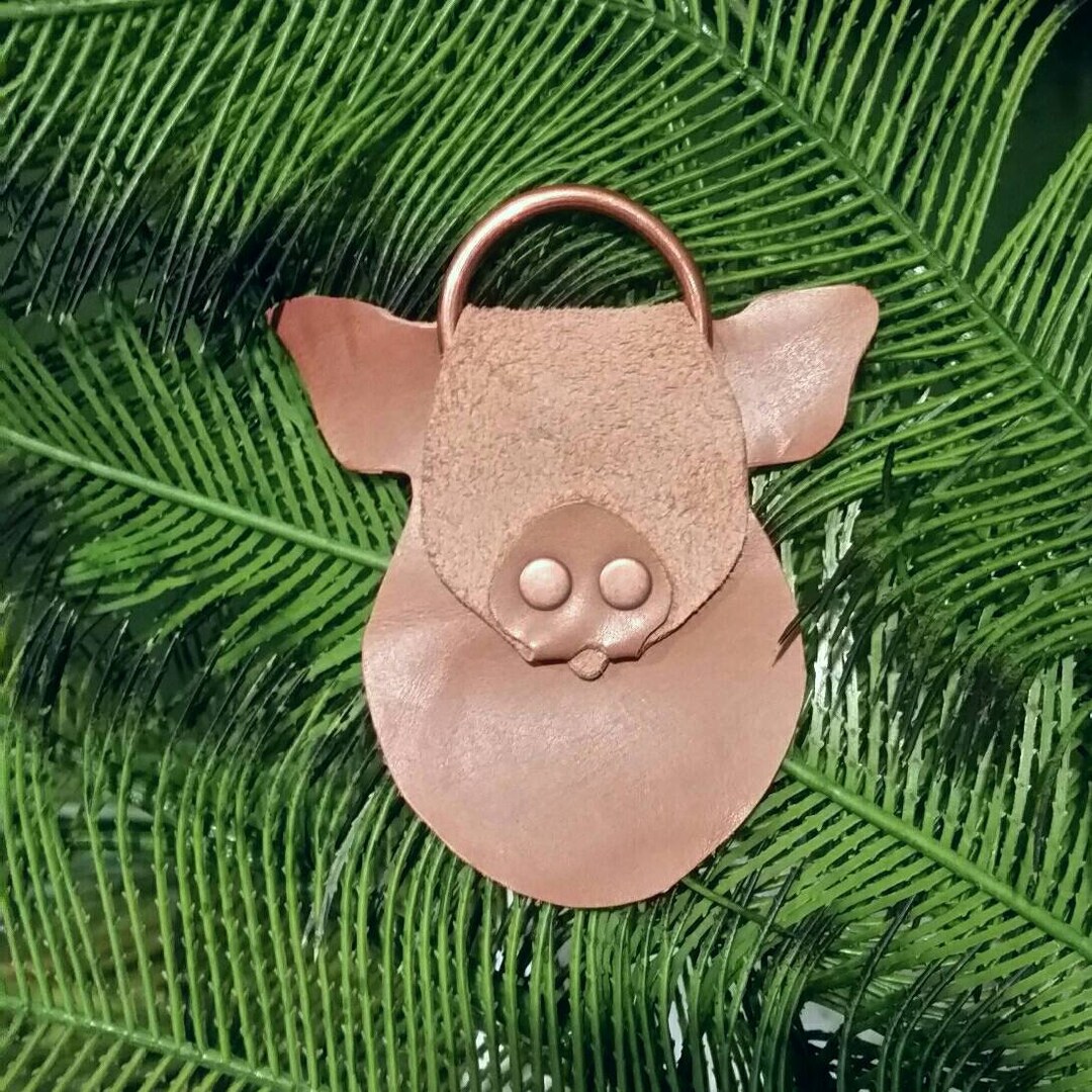 Pig Leather Key Accessory | Leather Key Ring | Cute Pig | Rearview ...