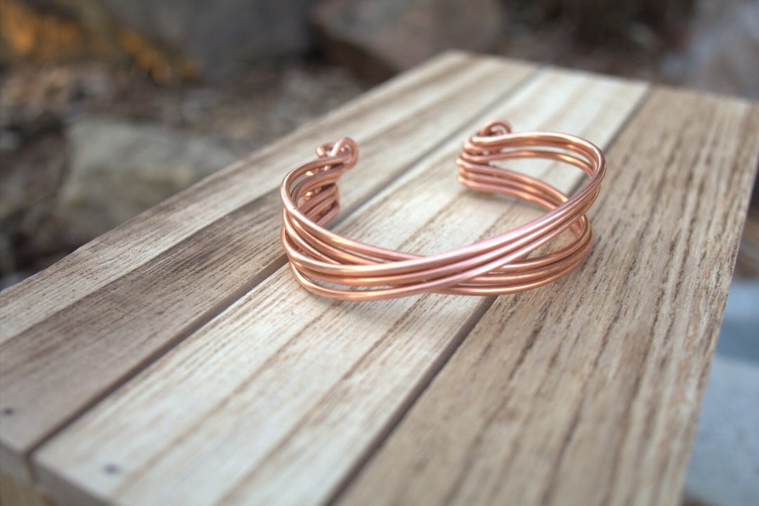Handmade Copper Cuff Bracelet - Adjustable, Stackable Design - Etsy