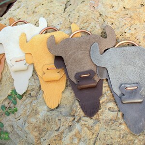 Buffalo Key Accessory | Leather Key Ring | Bison | Rearview Mirror ...