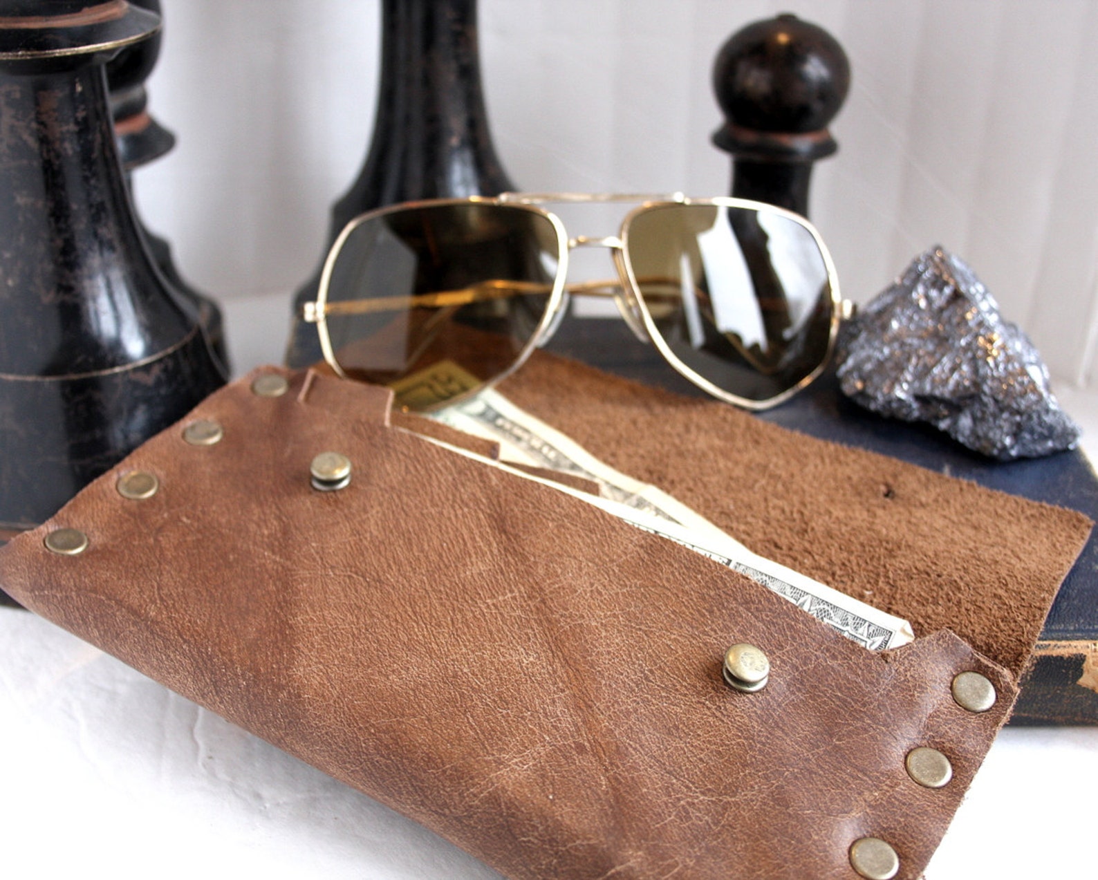 Leather Cash Envelope Wallet Long Wallet Petite Leather - Etsy