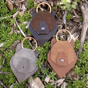 Bear Key Accessory Leather Key Ring Teddy Rearview - Etsy
