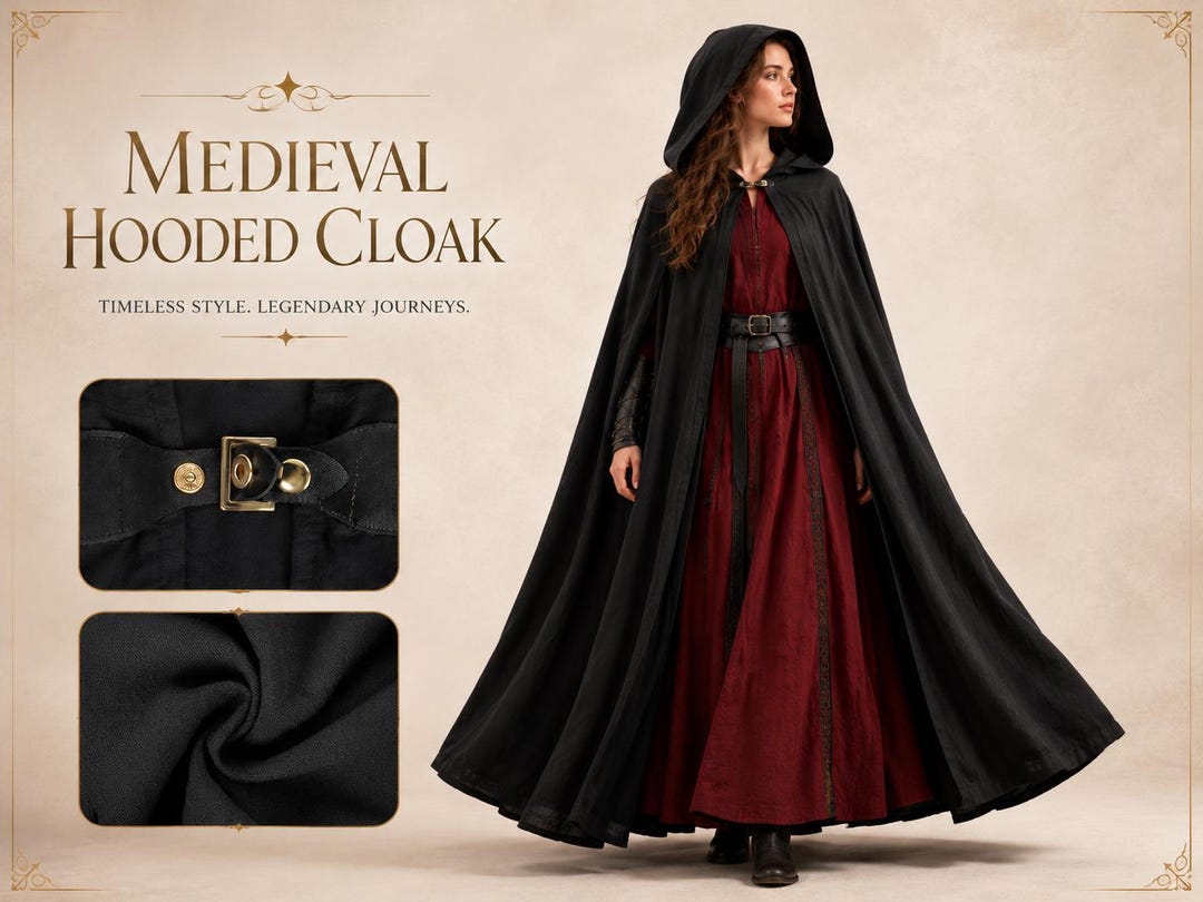 Unisex Hooded Cloak Medieval Costume - Etsy