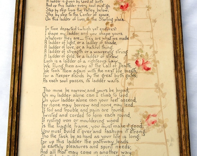 The Divine Ladder Inspirational Poem, Framed and Illustrated - Etsy