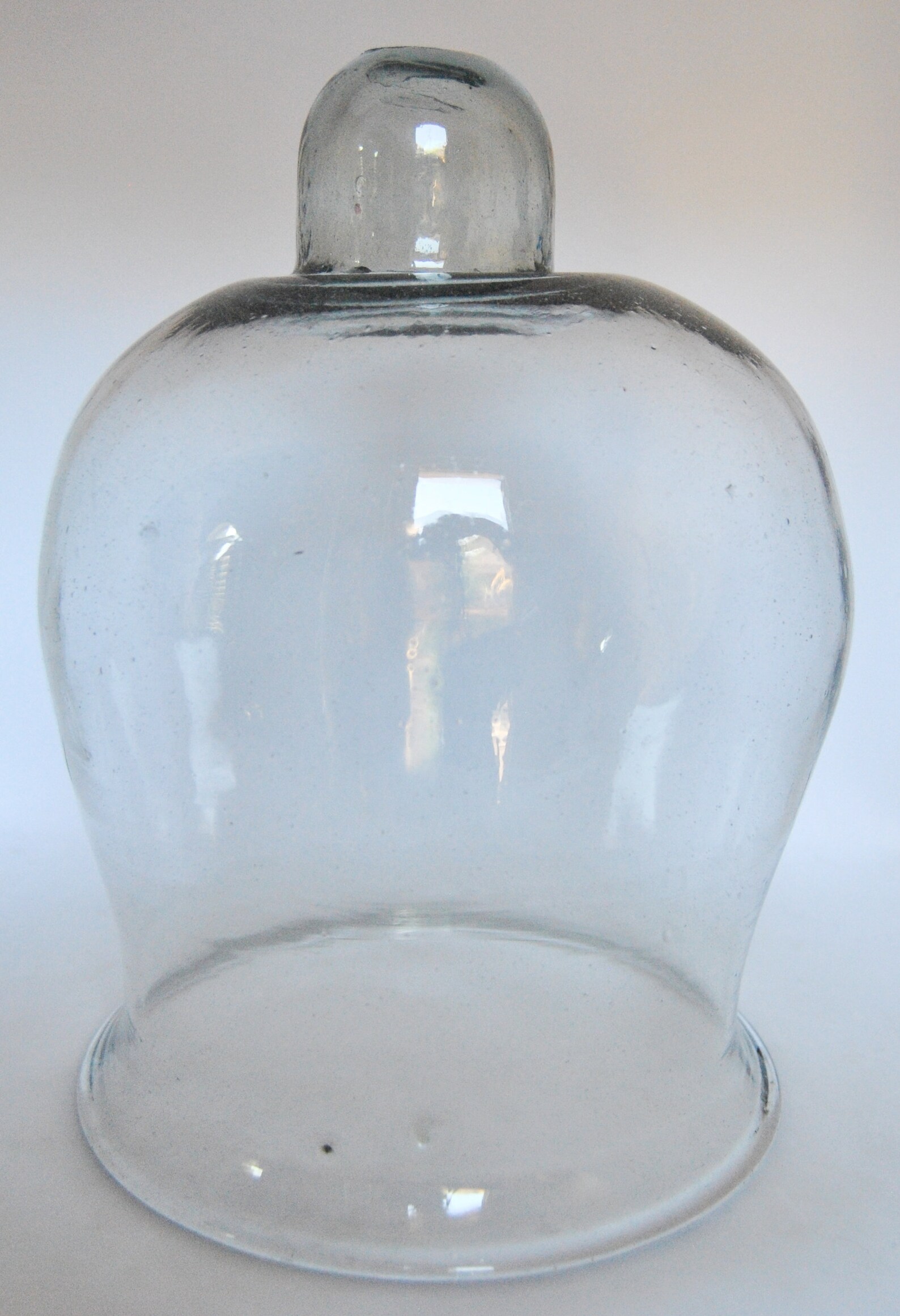 Large hand blown bell shaped glass garden cloche with glass | Etsy