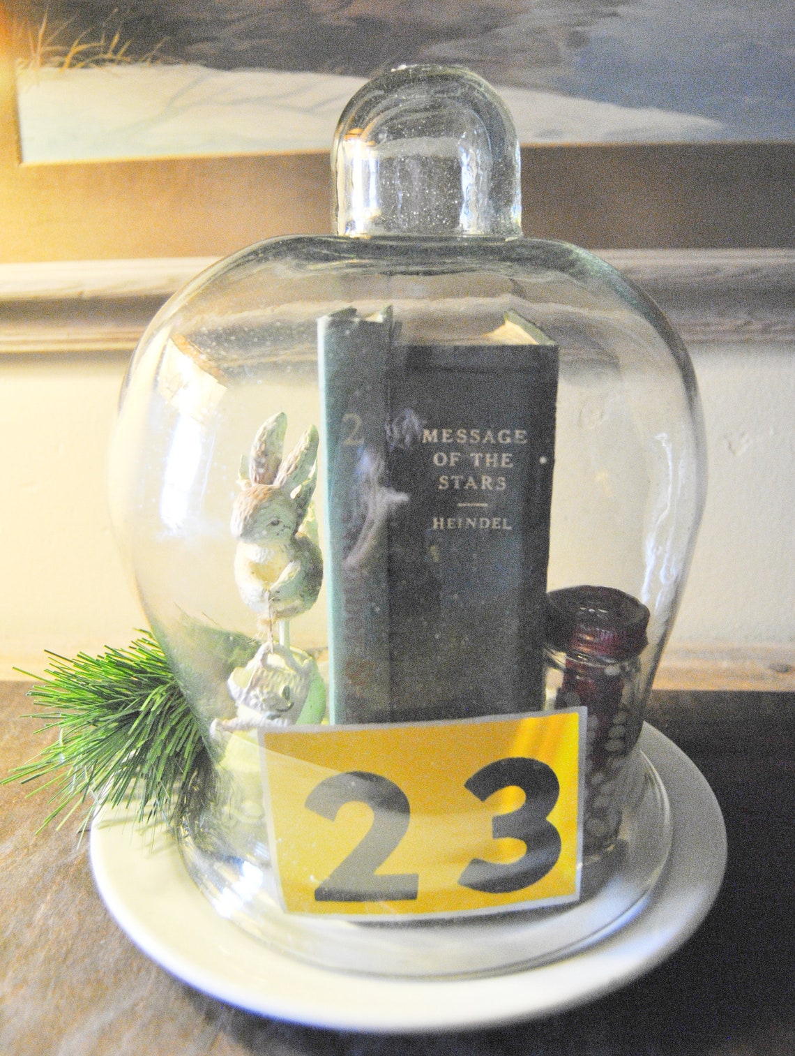 Large hand blown bell shaped glass garden cloche with glass | Etsy