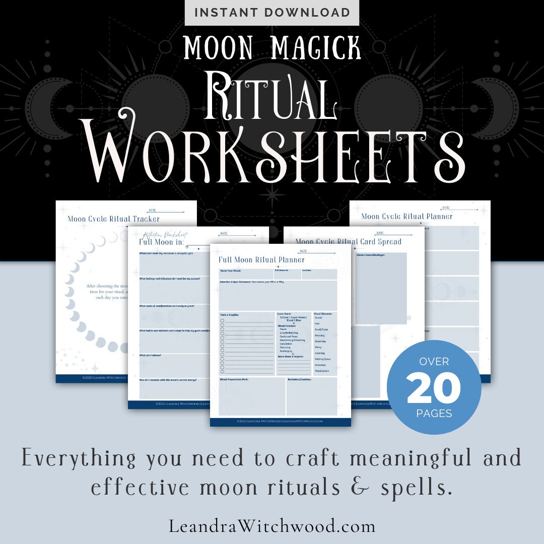 Moon Magick Spell Creation Worksheets Digital Download US Letter PDF ...