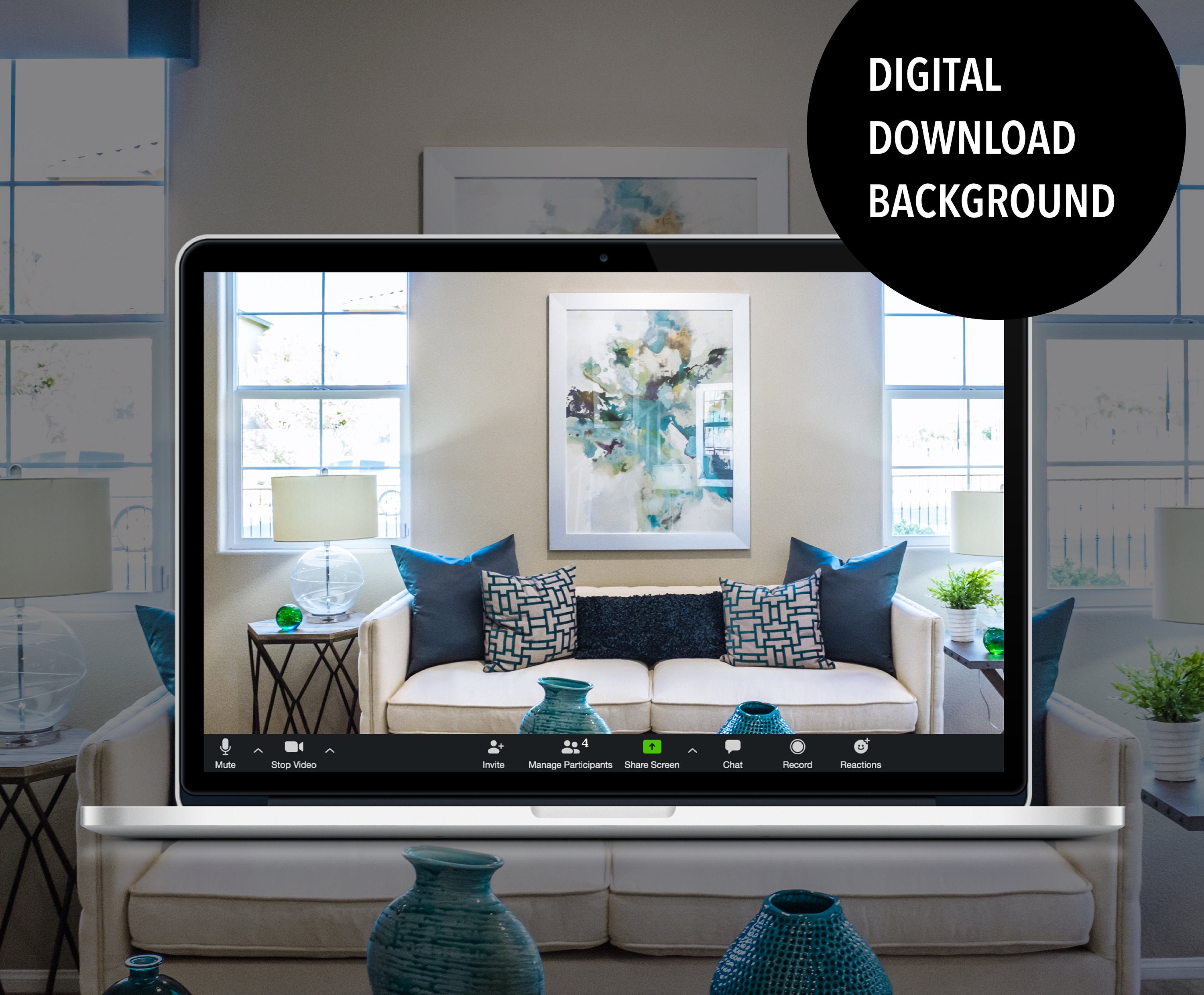 Zoom Backgrounds – Nice Living Room Couch – Minimalist Backdrop Image ...