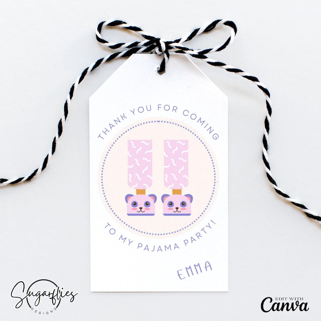 Pajama Party Birthday Party Tags, Pajama Party, Girl Birthday, Gift ...