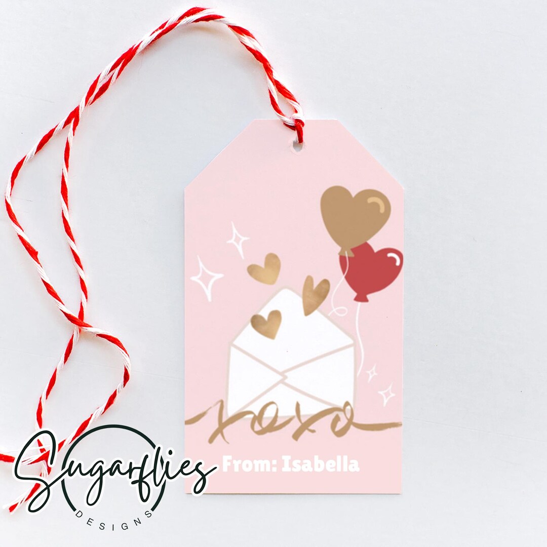 Editable Valentines Day Gift Tags, Classroom Favor, Valentine's Day ...