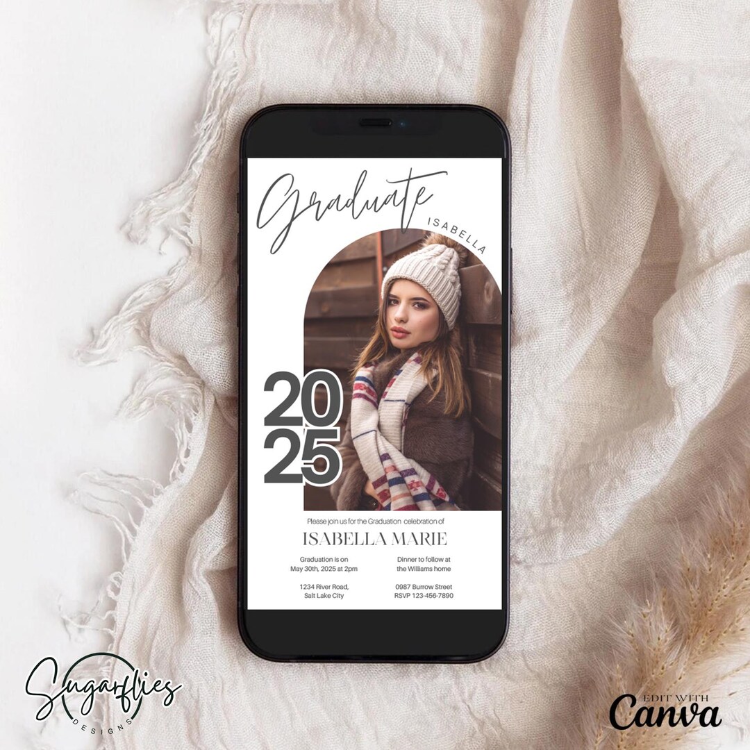 Phone Graduation Party Evite, Digital Graduation Party Invite Template ...