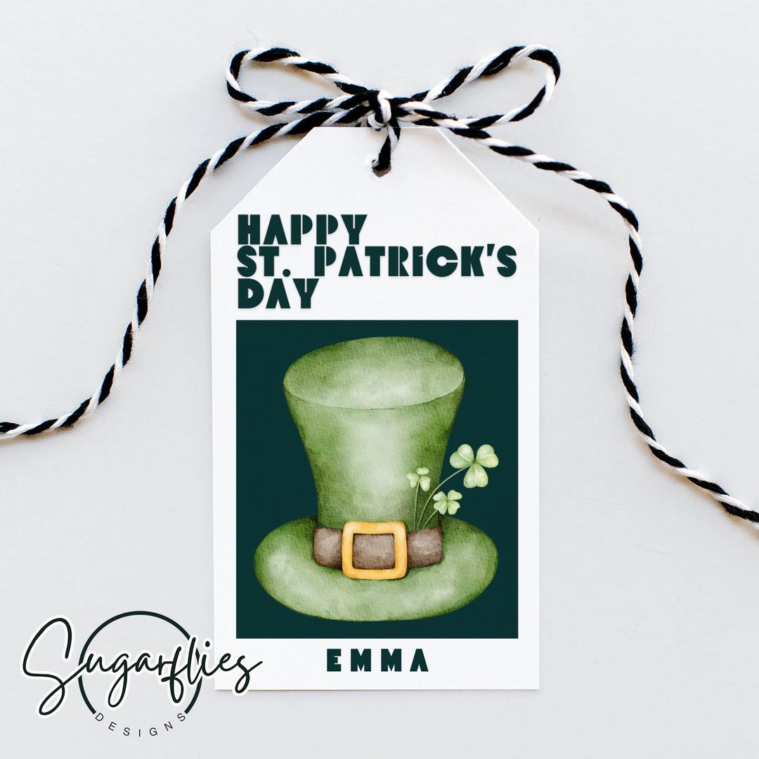 St. Patrick's Day Gift Tags, St. Patrick's Day Party Tag, St. Patrick's ...