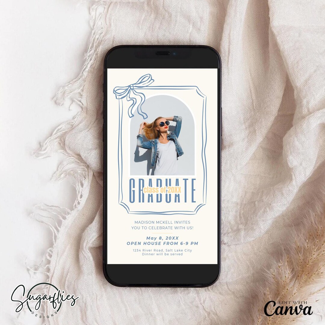 Phone Graduation Party Evite, Digital Graduation Party Invite Template ...