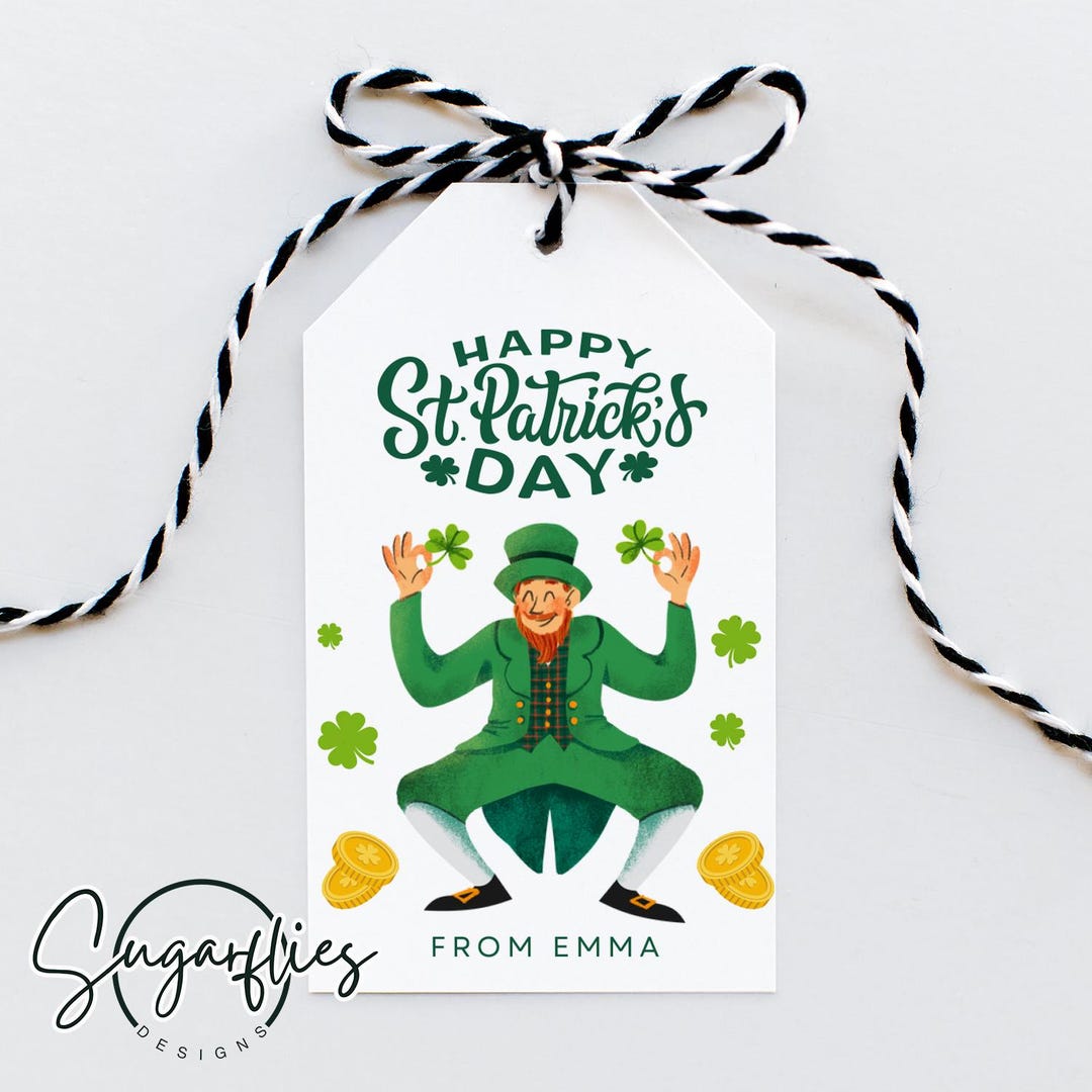 St. Patrick's Day Gift Tags, St. Patrick's Day Party Tag, St. Patrick's ...