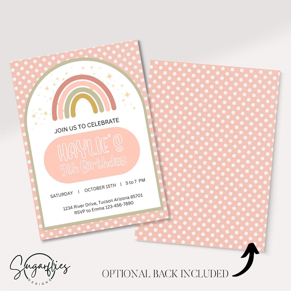 Rainbow Birthday Invitation, Rainbow Party Template, Printable Birthday ...