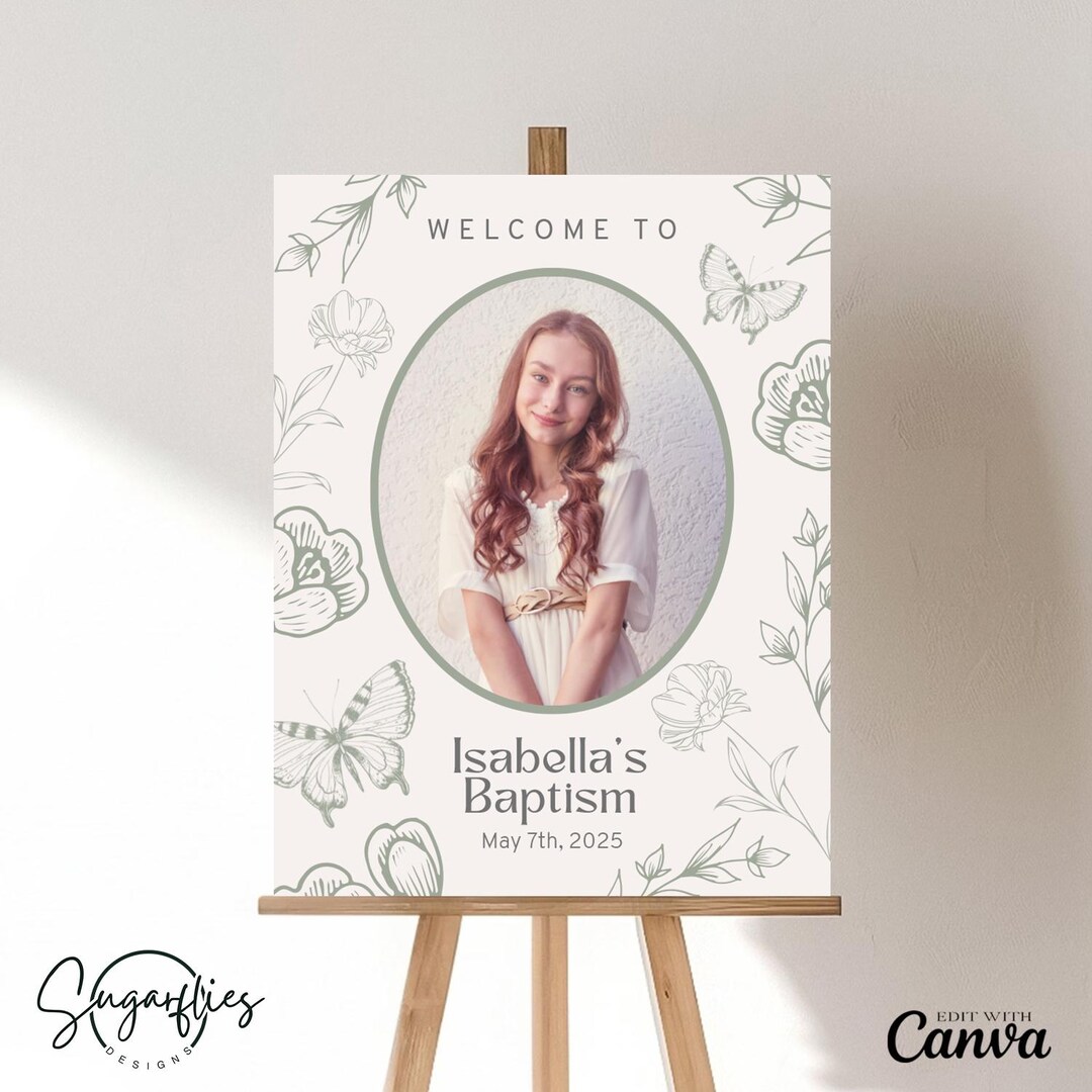 Editable LDS Baptism Welcome Sign, Baptism Invite, Custom Baptism, LDS ...