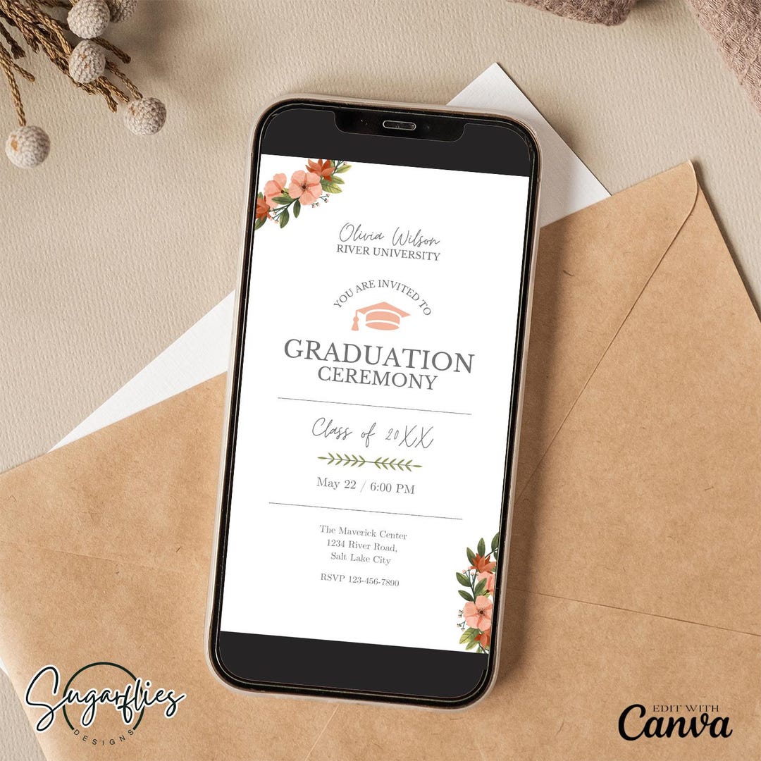 Phone Graduation Party Evite, Digital Graduation Party Invite Template ...