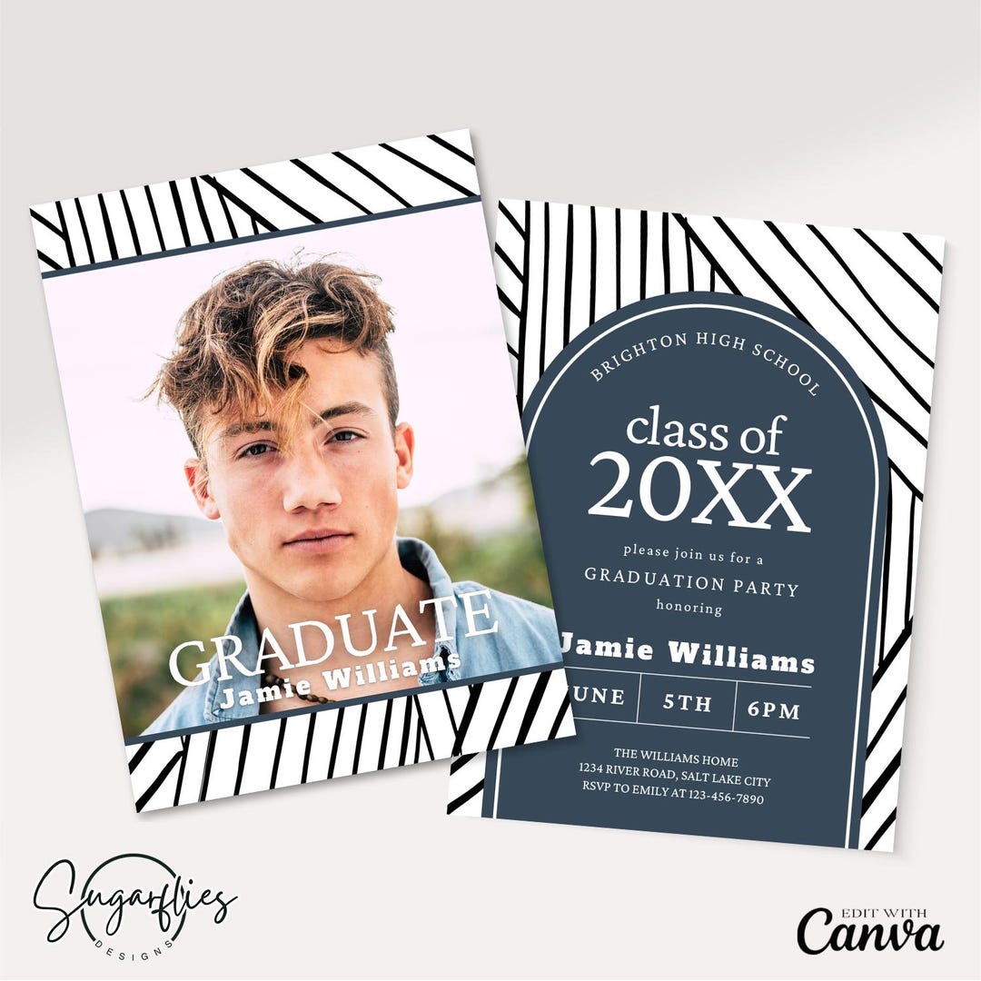 Arch Graduation Announcement Card, Graduation Invitation, Graduation ...