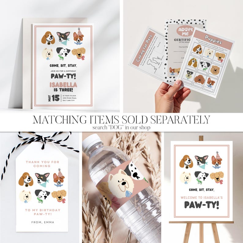 Adopt a Puppy Certificate, Printable Dog Party Games, Adopt a Puppy ...