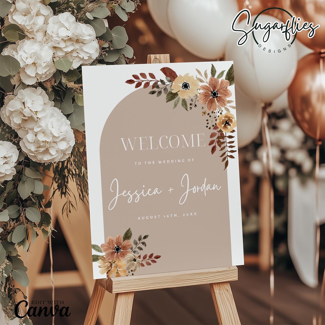 Fall Wedding Welcome Sign Template, Terracotta Wedding Welcome Poster ...