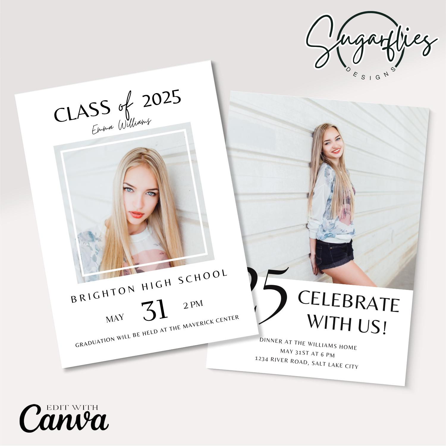 2025 Graduation Invitation, Class of 2025, Graduation Announcement ...
