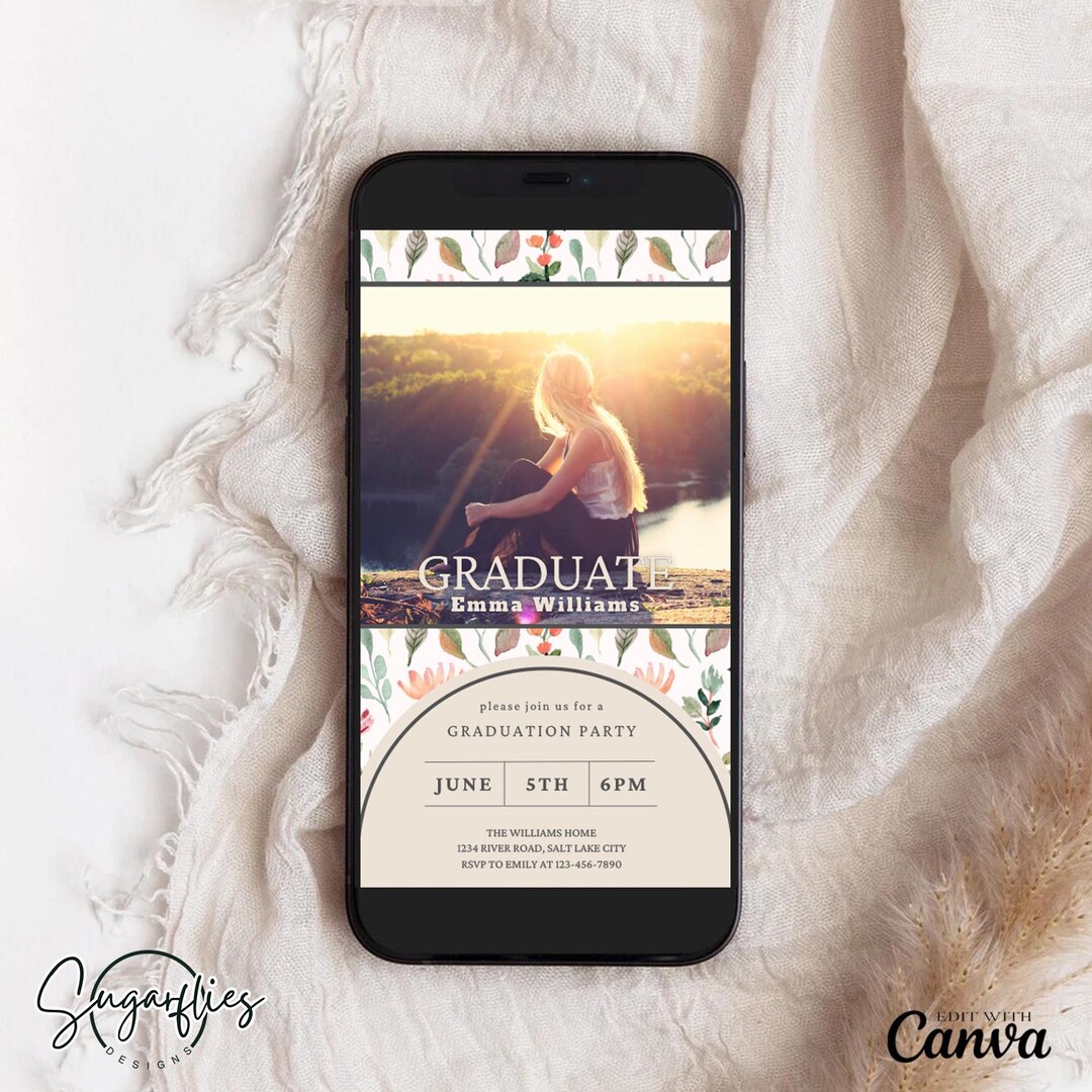 Phone Graduation Party Evite, Digital Graduation Party Invite Template ...