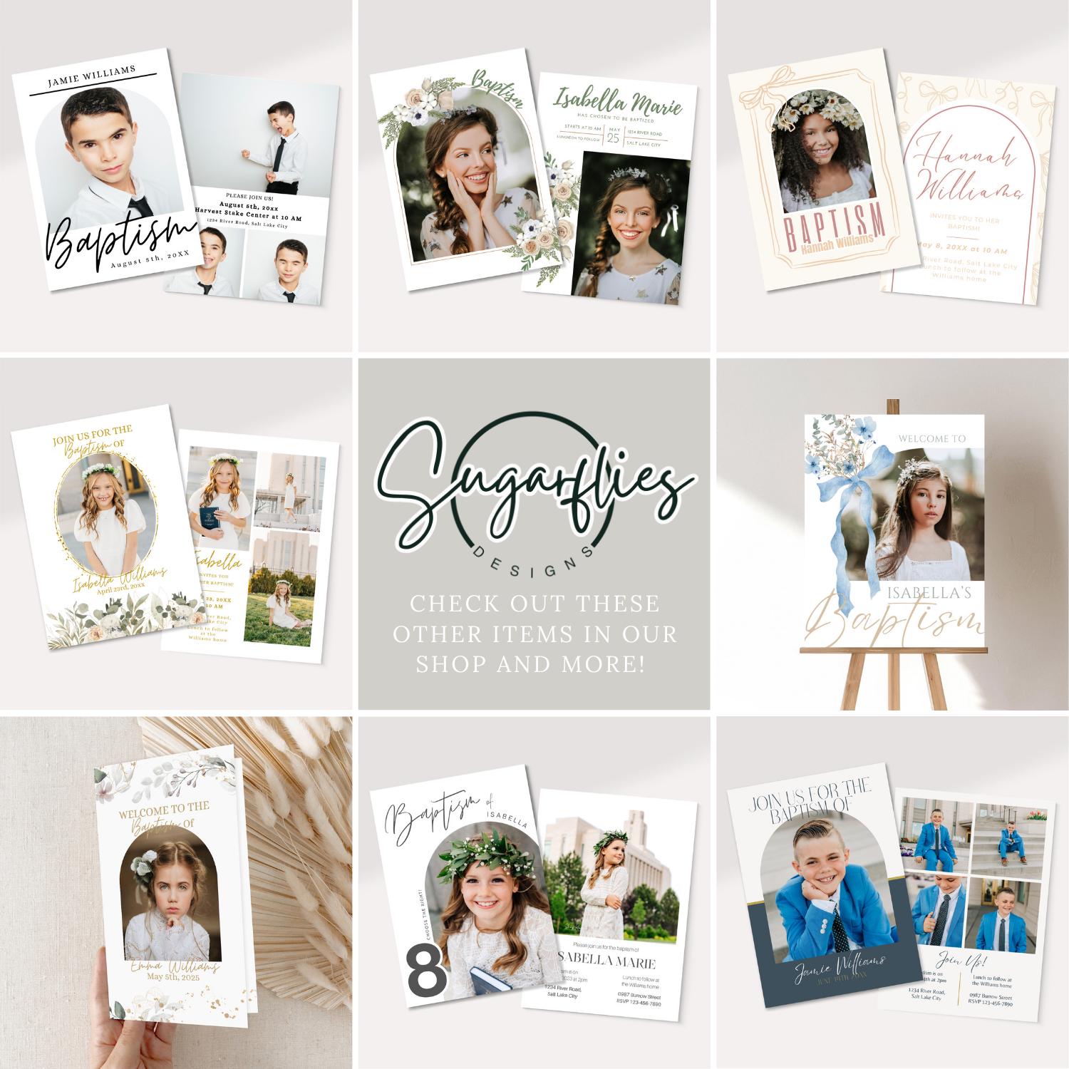 LDS Baptism Invitation, LDS Baptism Announcement, Baptism Card, Boy ...