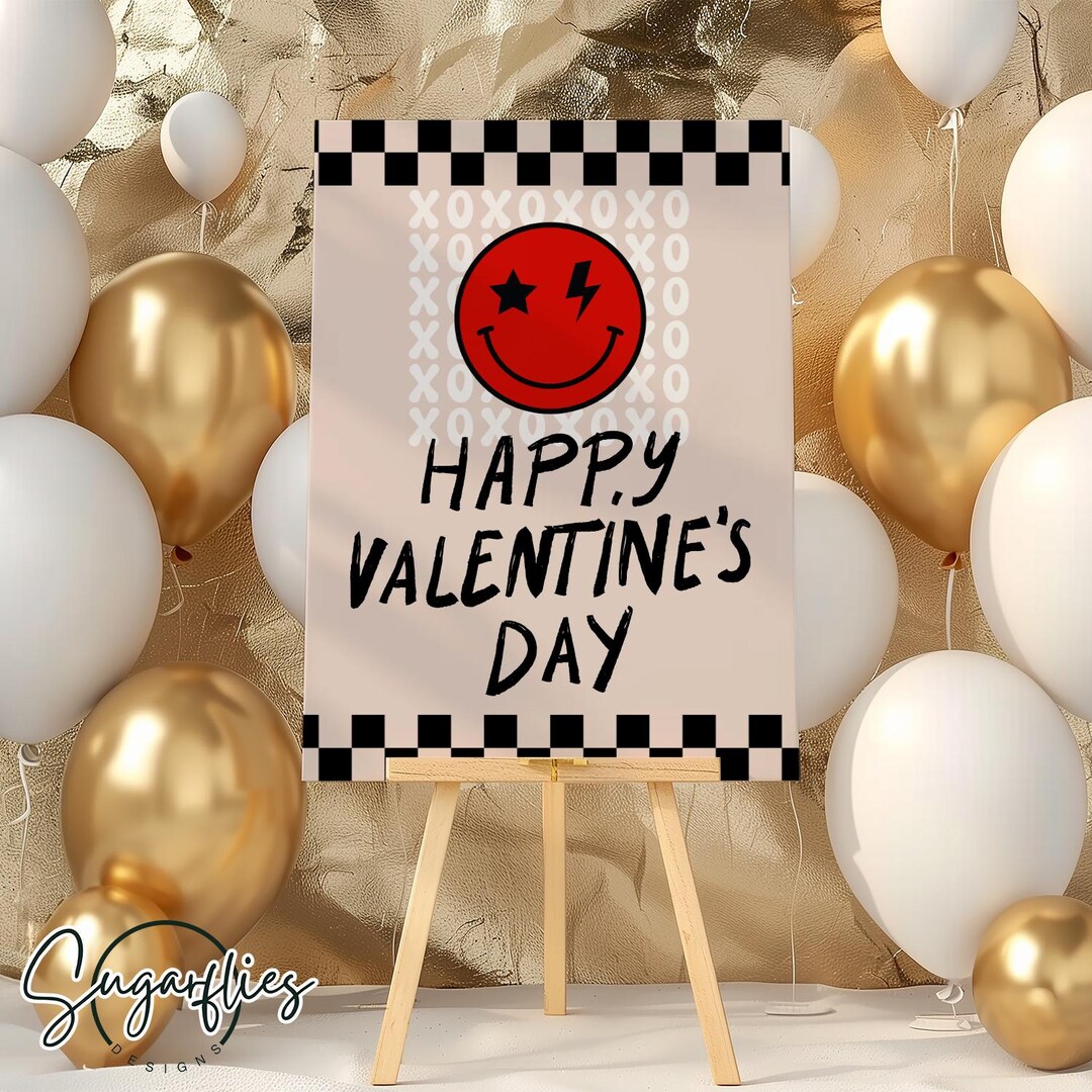Editable Valentine's Day Welcome Sign, Valentines Party, Valentine's ...