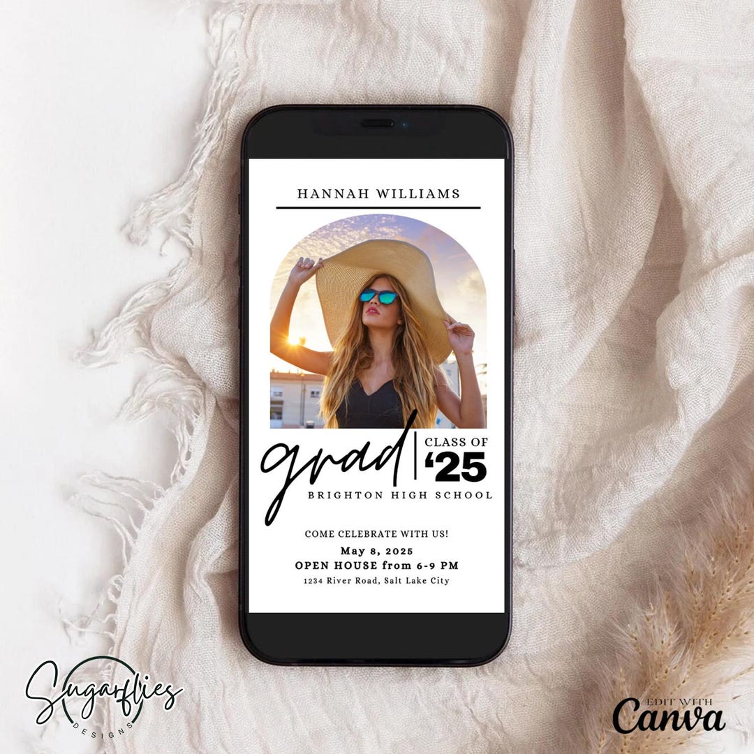 Phone Graduation Party Evite, Digital Graduation Party Invite Template ...