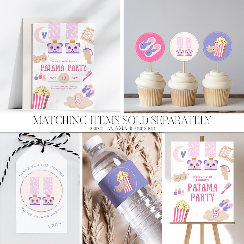 Pajama Party Birthday Welcome Sign, Pajamas and Pizza, Pajama Party ...