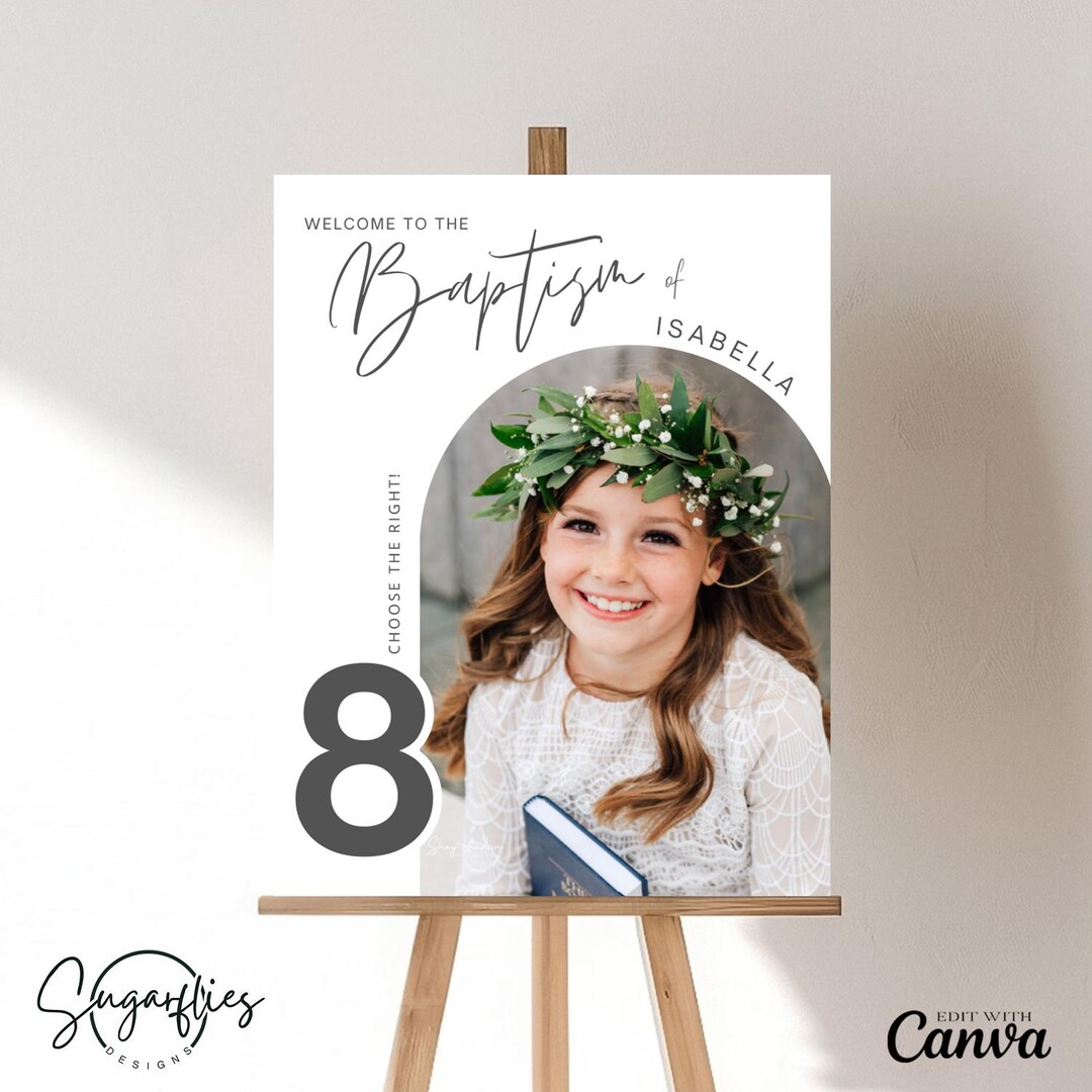 Editable LDS Baptism Welcome Sign, Baptism Invite, Custom Baptism, LDS ...