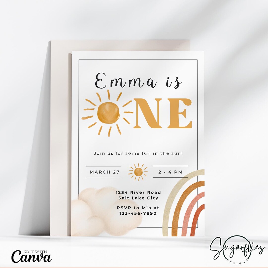 Rainbow Birthday Invitation, Rainbow Party, Rainbow Template, Printable ...